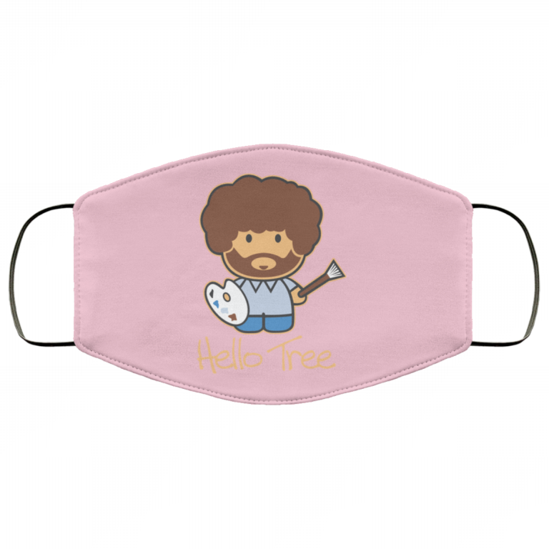 Hello Tree Bob Ross Face Mask | 0sTees