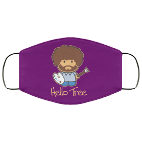 Hello Tree Bob Ross Face Mask | 0sTees