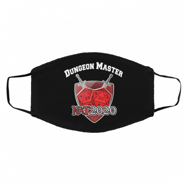 Dungeon Master Nat 20 DnD D20 Dungeons Dragons Face Mask - 0sTees