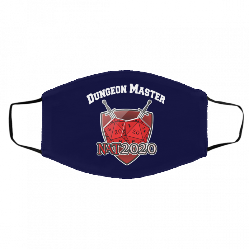 Dungeon Master Nat 20 DnD D20 Dungeons Dragons Face Mask - 0sTees