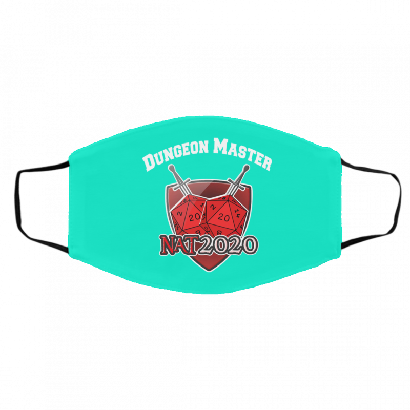 Dungeon Master Nat 20 DnD D20 Dungeons Dragons Face Mask - 0sTees