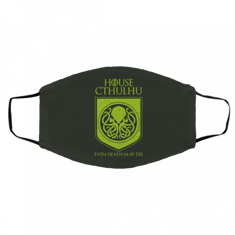 House Cthulhu Even Death May Die Face Mask - 0sTees